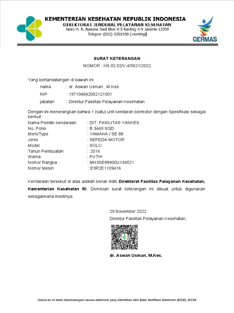 Surat Keterangan Kendaraan Bermotor | PDF Surat Keterangan Kendaraan Bermotor | PDF