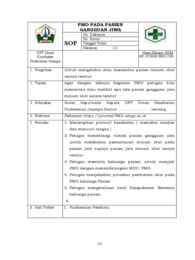 Sop Pmo Jiwa | PDF