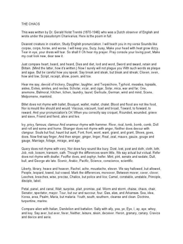 Erika Molina - The Chaos | PDF