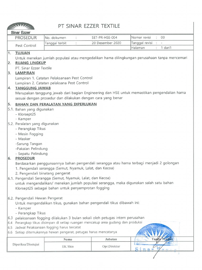 Prosedur Pest Kontrol | PDF