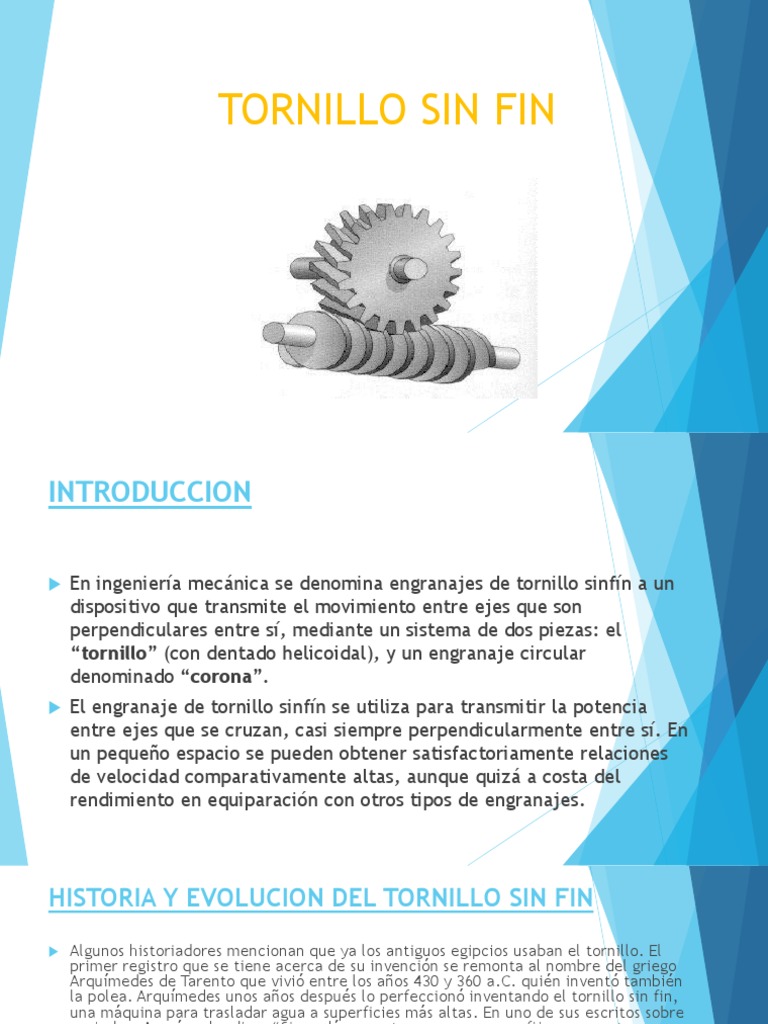 Tornillo Sin Fin | PDF | Engranaje | Tornillo