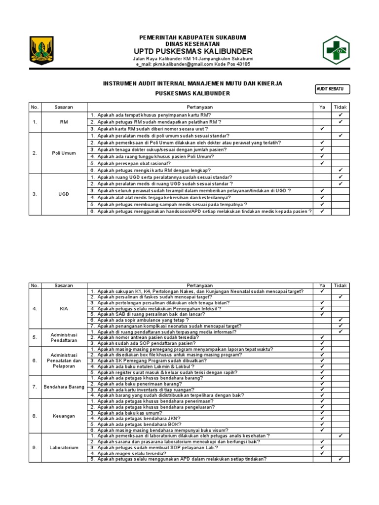 3.1.4.2 Instrumen Audit Internal | PDF