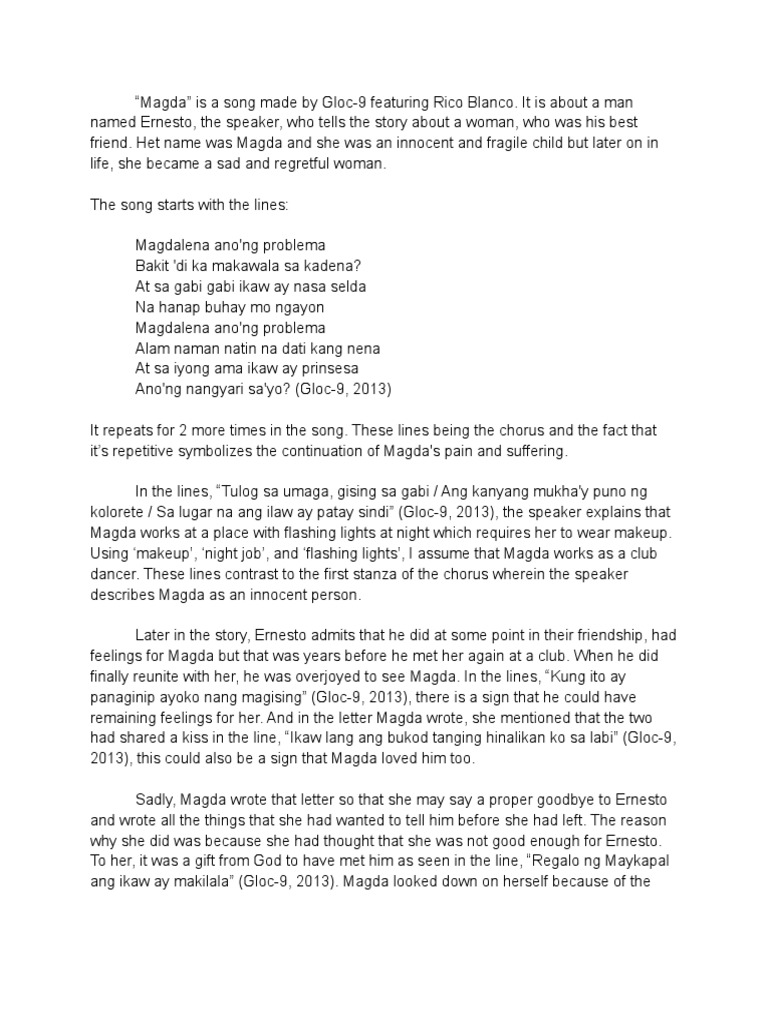 Analysis of Gloc-9's Magda | PDF