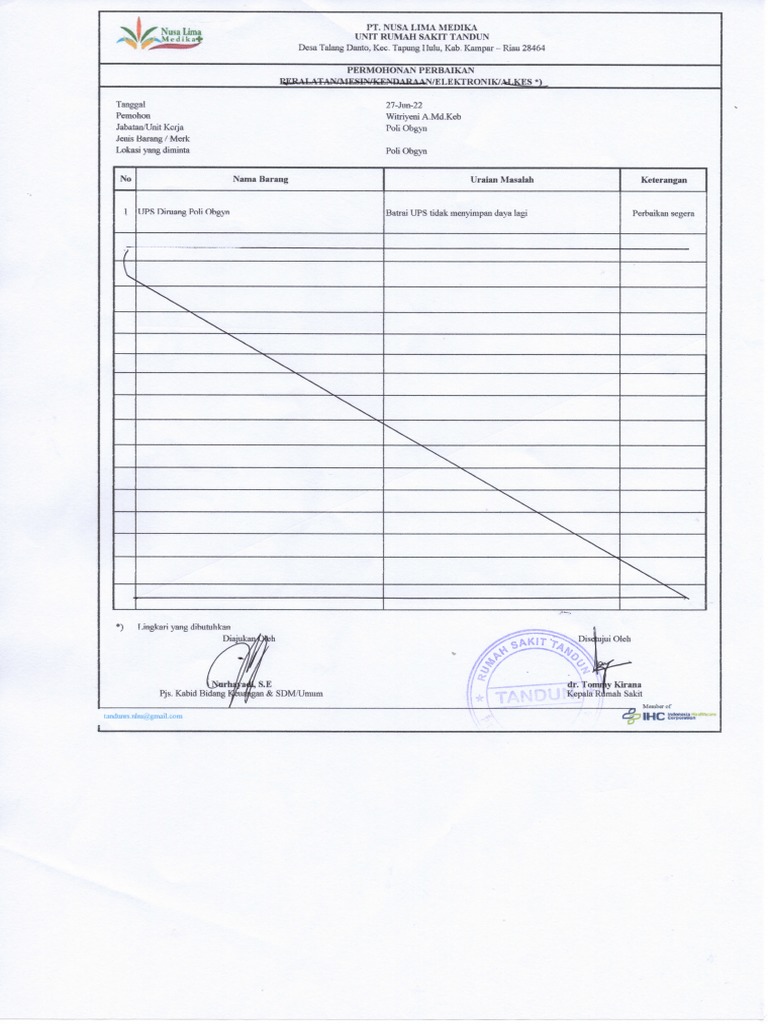 Form Perbaikan | PDF