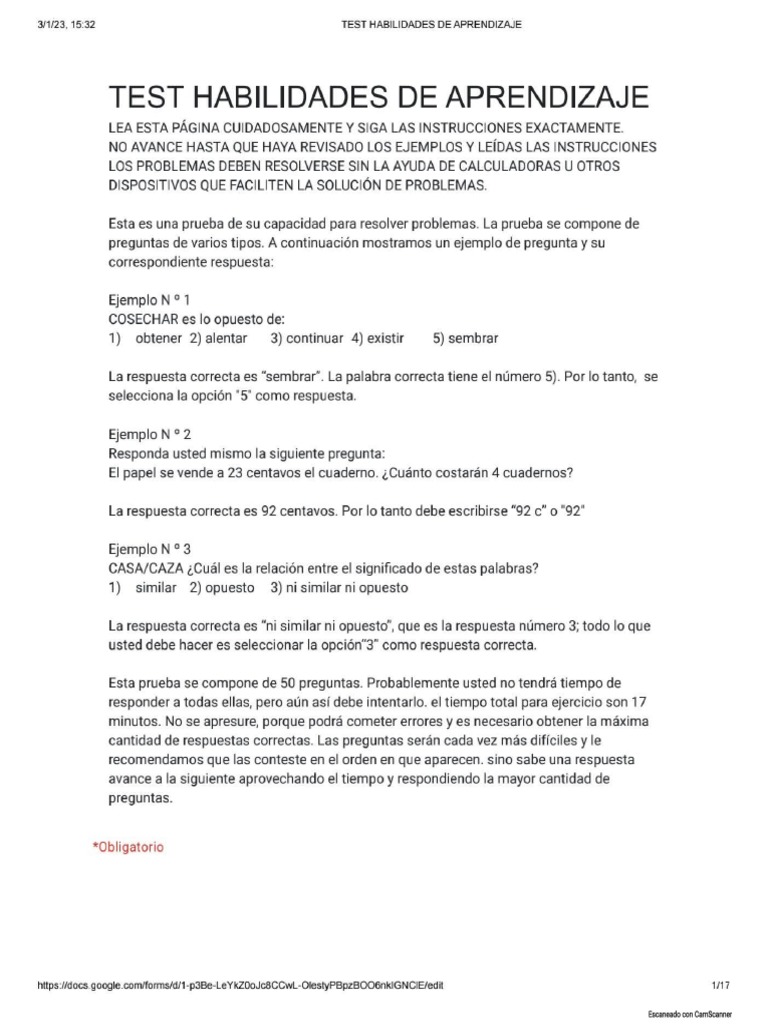 Test Wonderlic-Ccl-Ccc - Formularios de Google | PDF