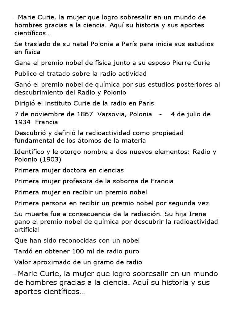 Marie Curie | PDF | Marie Curie | Química