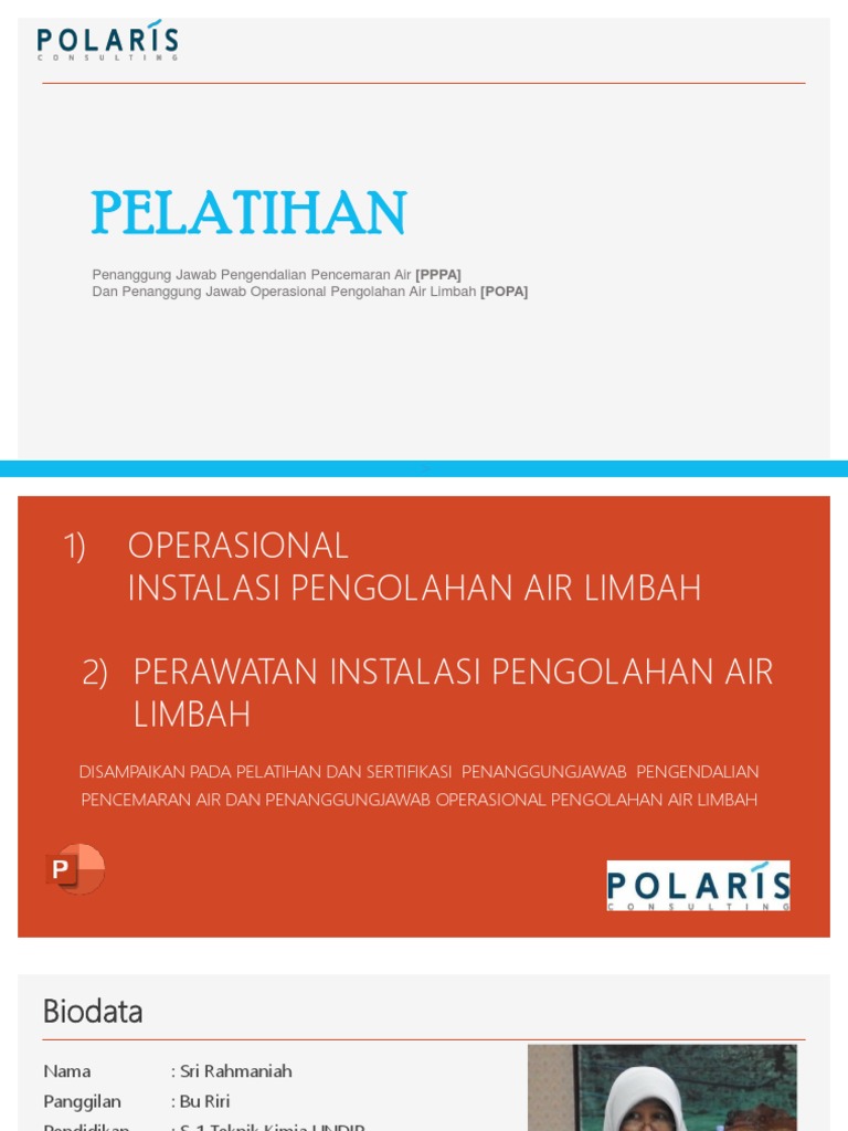 Pelatihan Operasional dan Perawatan IPAL | PDF