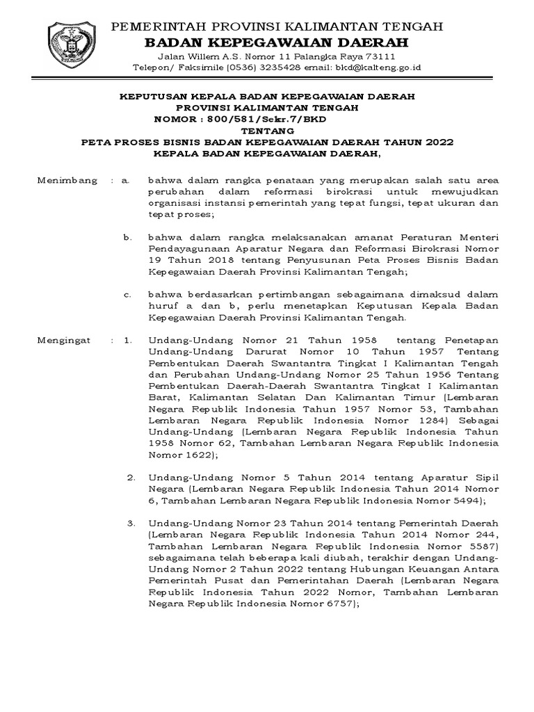 Proses Bisnis BKD 2022 | PDF