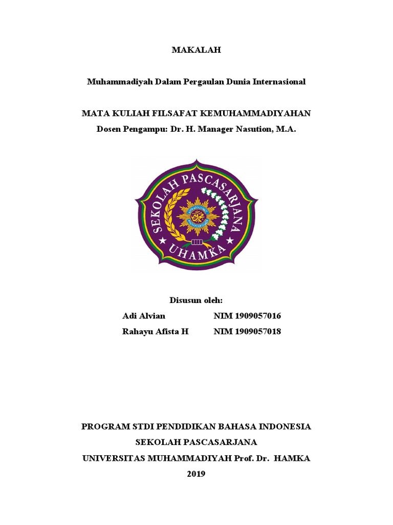 Filsafat Kmd-Kel 11-Muhammadiyah Dalam Pergaulan Dunia Internasional | PDF
