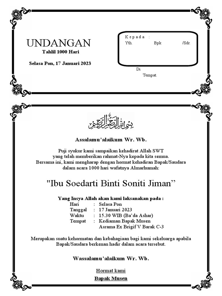 Contoh Undangan | PDF