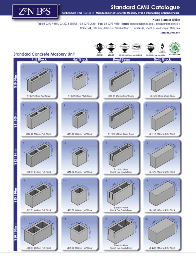 Zenbes Block Catalog 2021 | PDF | Masonry | Real Estate