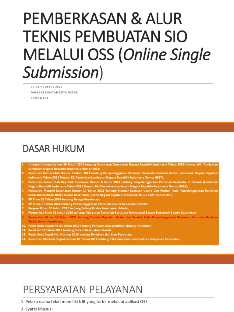 Alur Pembuatan SIO melalui OSS | PDF