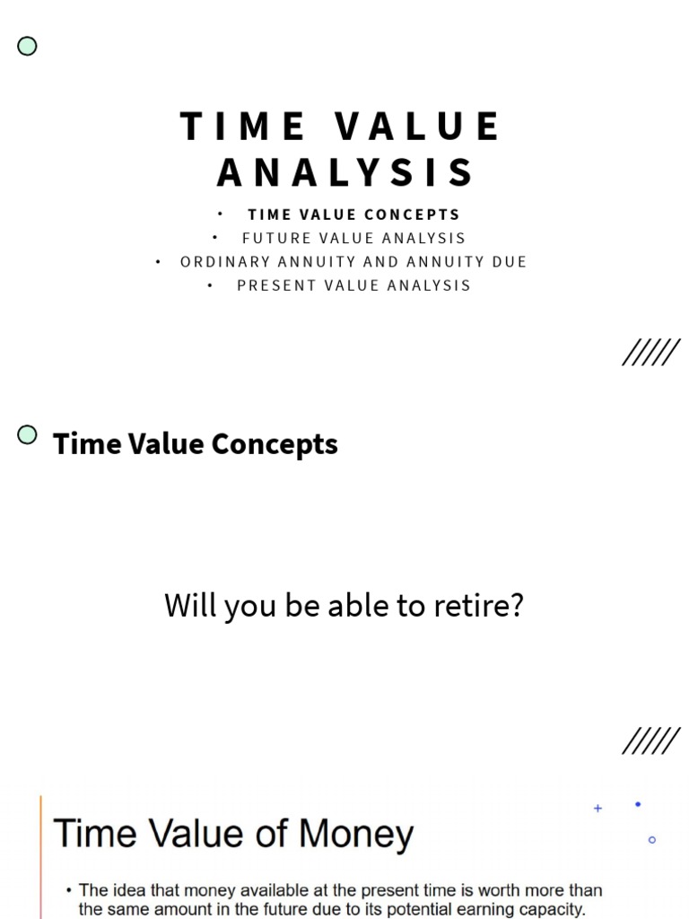 1time Value Analysis | PDF | Present Value | Interest