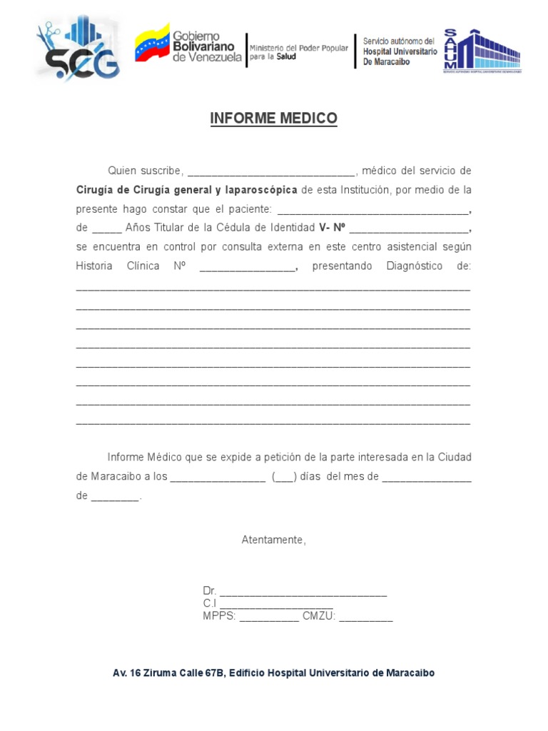 Formato de Informe Medico de Consulta. - 080459 | PDF | Finanzas y dinero