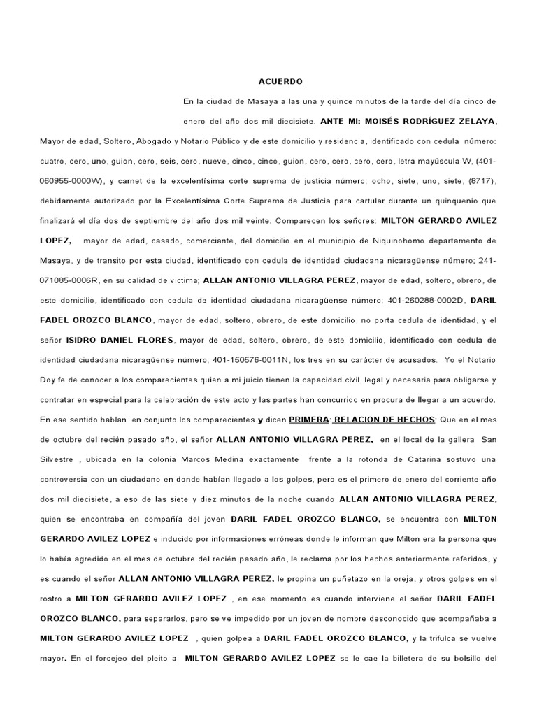 Acuerdo Extrajudicial Chaca | PDF | Justicia | Crimen y violencia