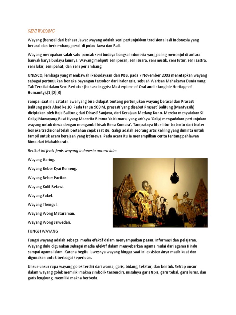 Seni Wayang | PDF