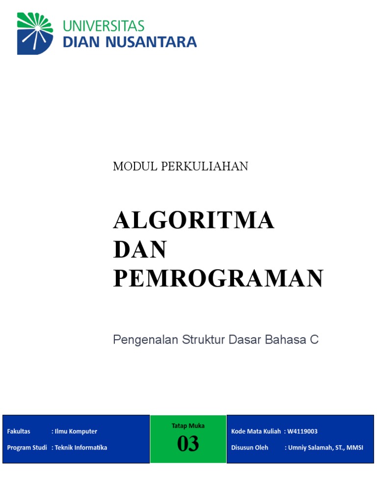 Modul - 3 - Algoritma Dan Pemrograman (UNDIRA) | PDF | Teknologi & Rekayasa