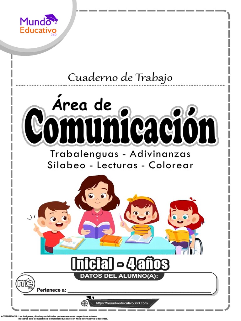 Cuaderno de Comunicación Inicial 4 Años | PDF | Artes del Lenguaje y ...