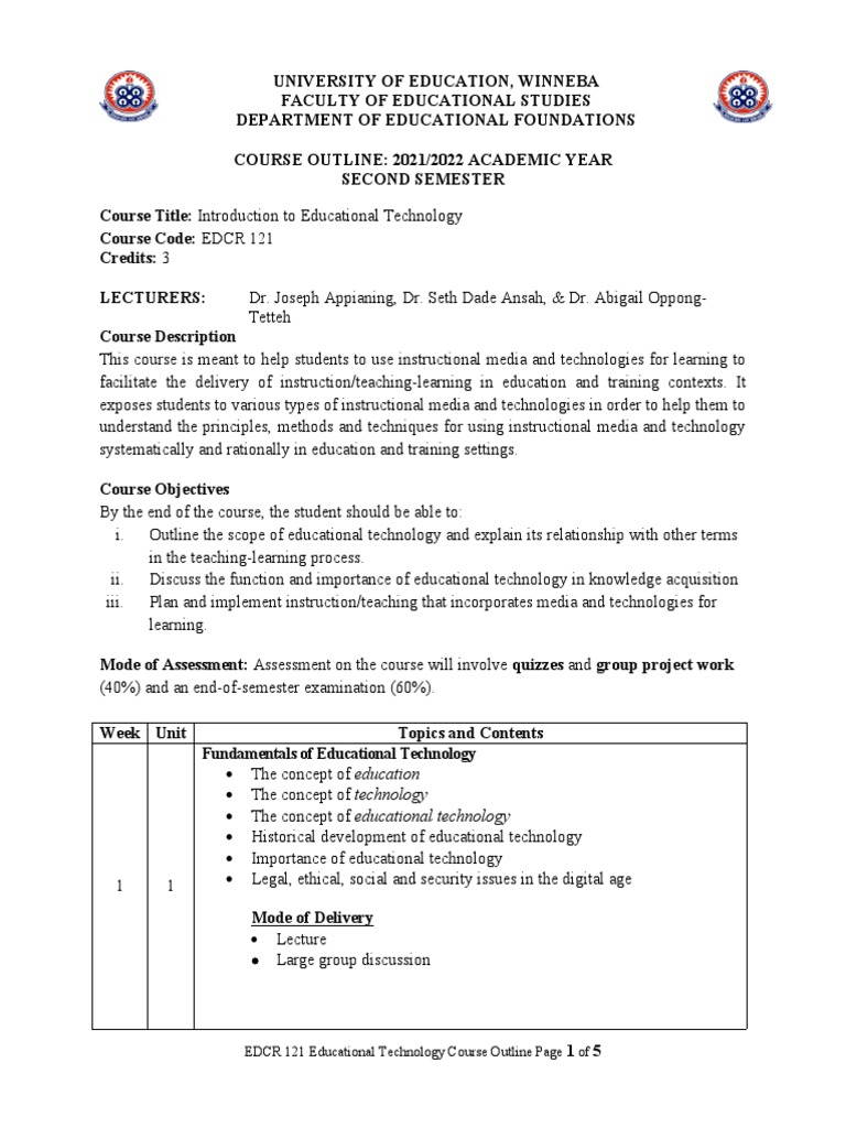 Edcr Outline | PDF | Educational Technology | Teaching Method