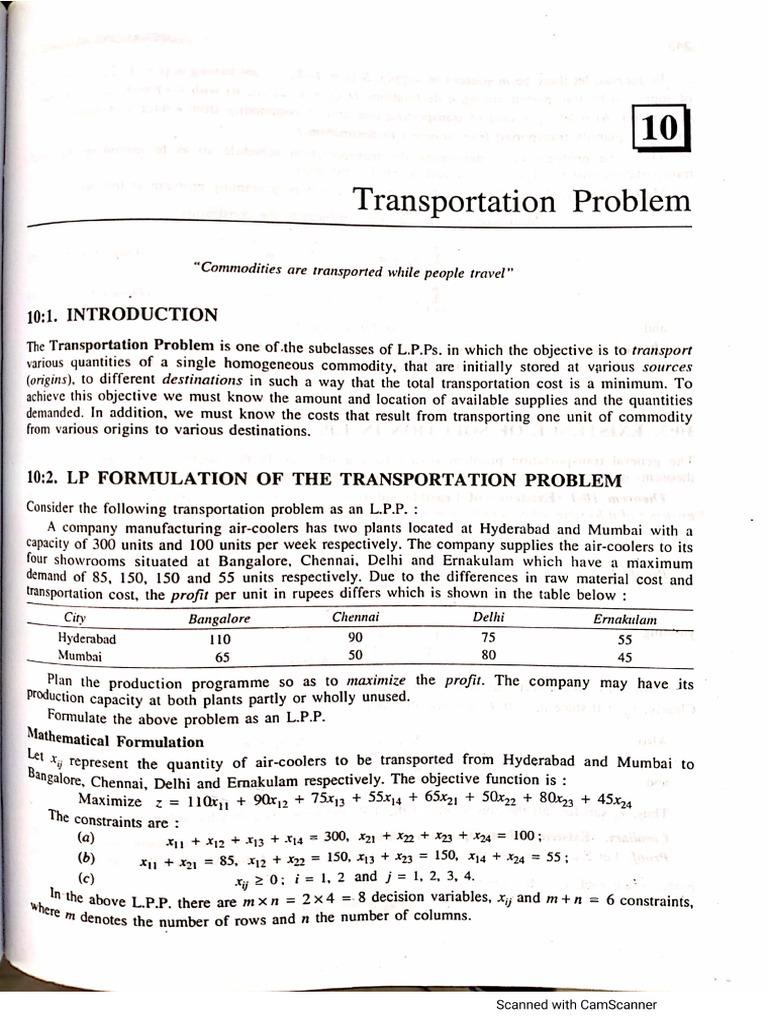 Transportation Problem | PDF