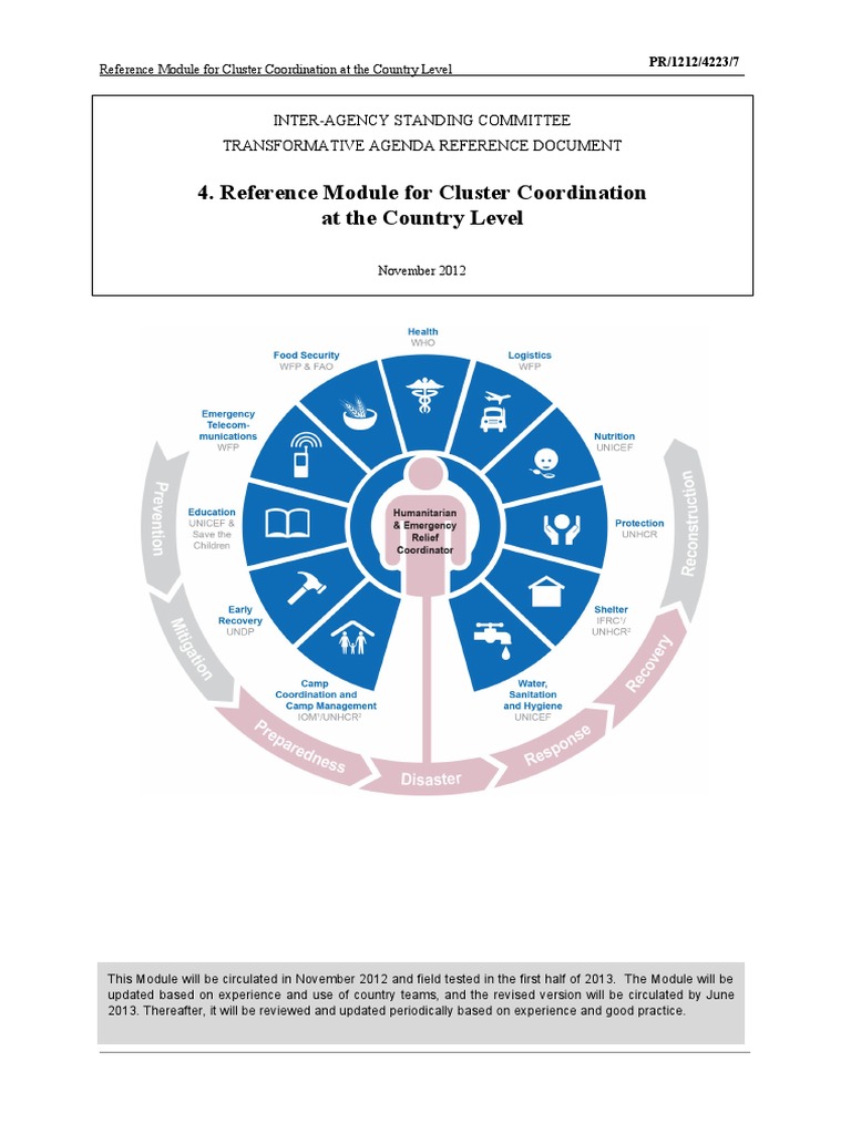 Reference Module For Cluster Coordination | PDF | Humanitarian Aid ...