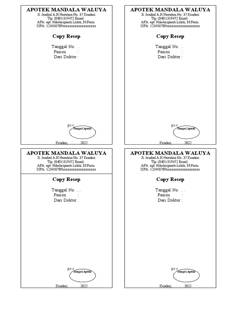 Copy Resep Dan Etiket | PDF | Kesehatan Holistik