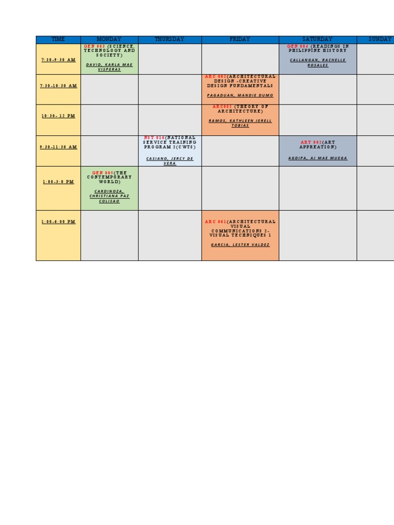 Final Schedule 2nd Semester | PDF