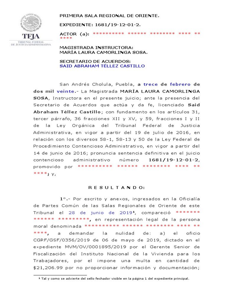 Sentencia por Multas Administrativas | PDF | Multa (pena) | Caso de ley