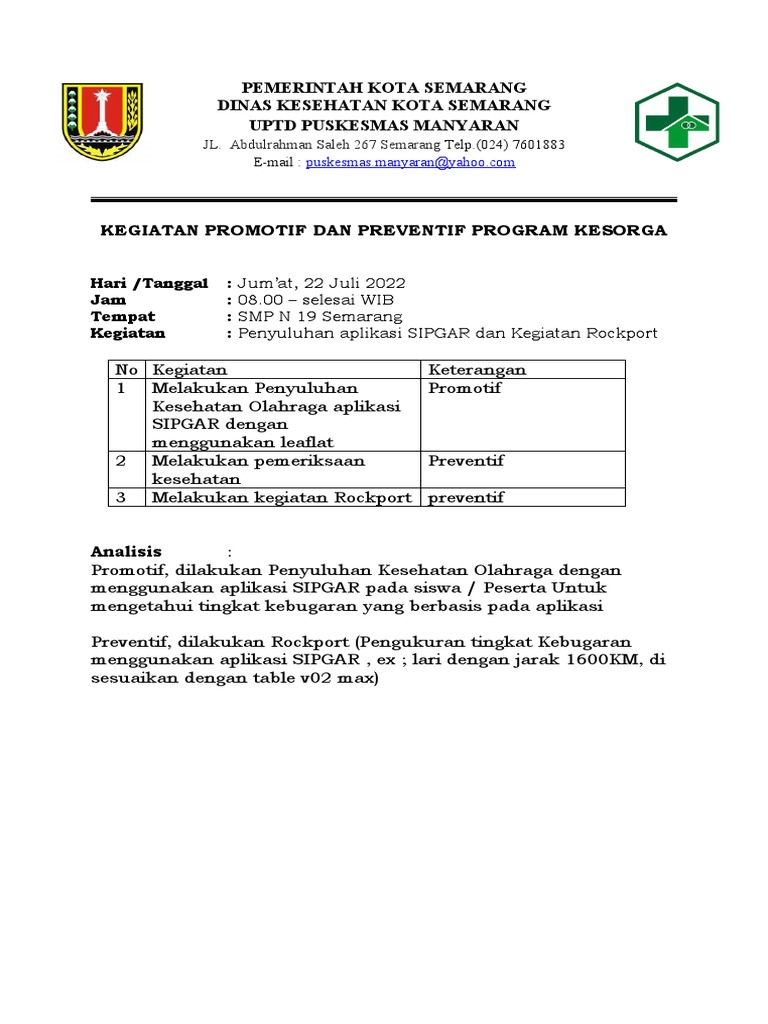 Upaya Promotif Dan Preventif Kesorga | PDF
