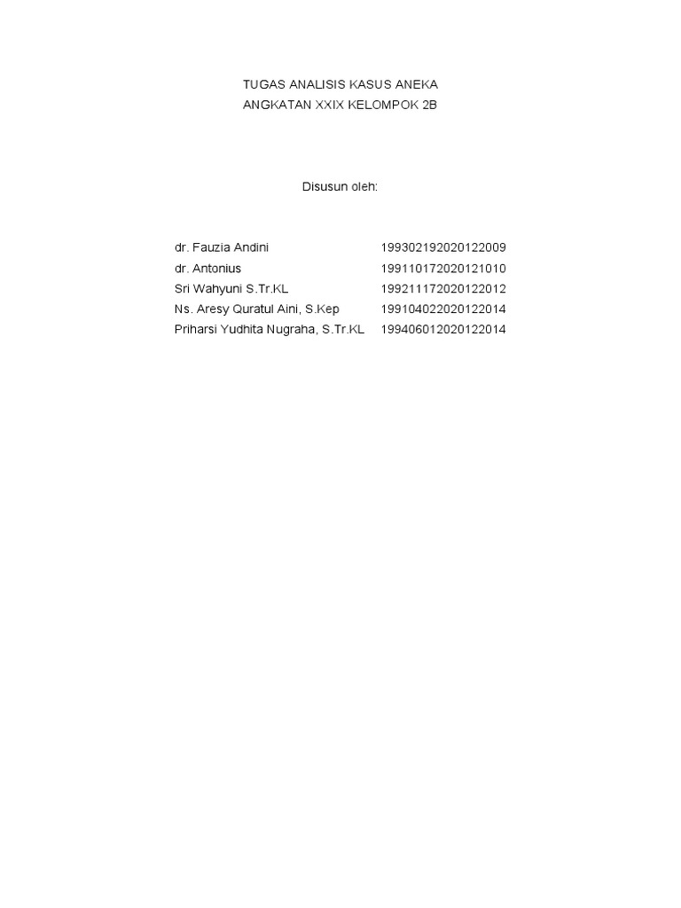 Tugas Analisis Kasus Aneka | PDF