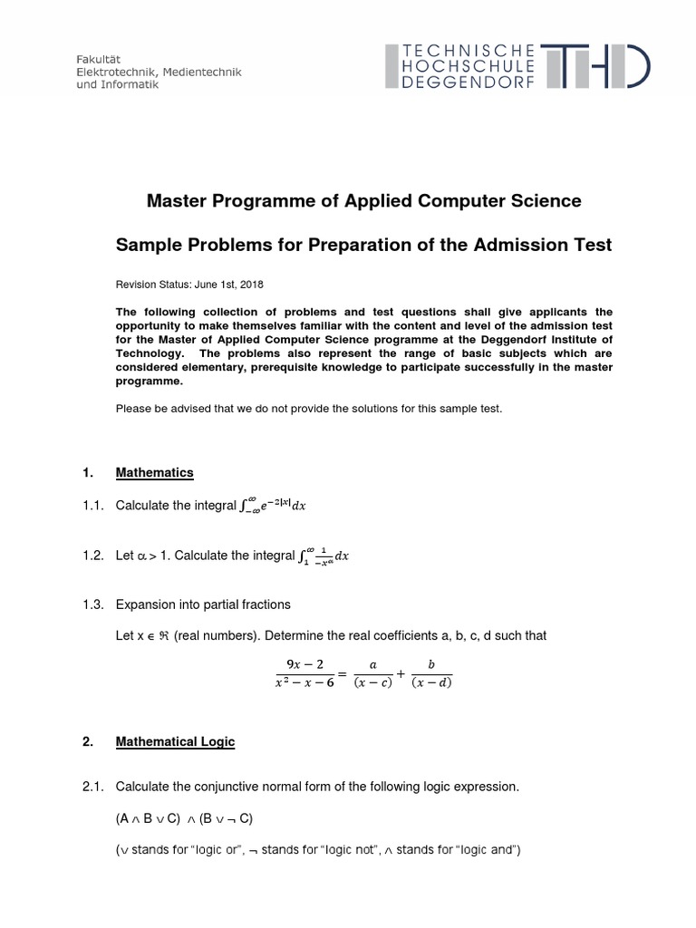 Sample Admission Test Master Ai | PDF | Class (Computer Programming ...