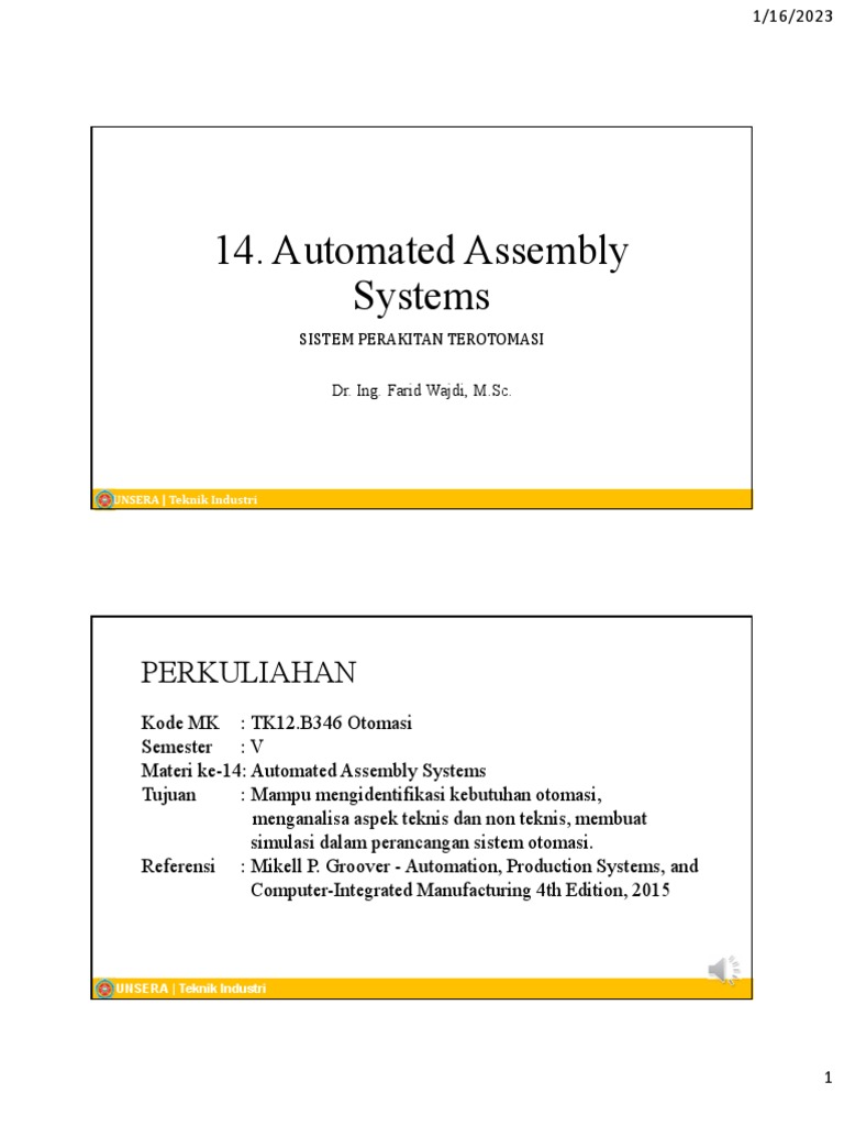 14-Automated Assembly Line | PDF