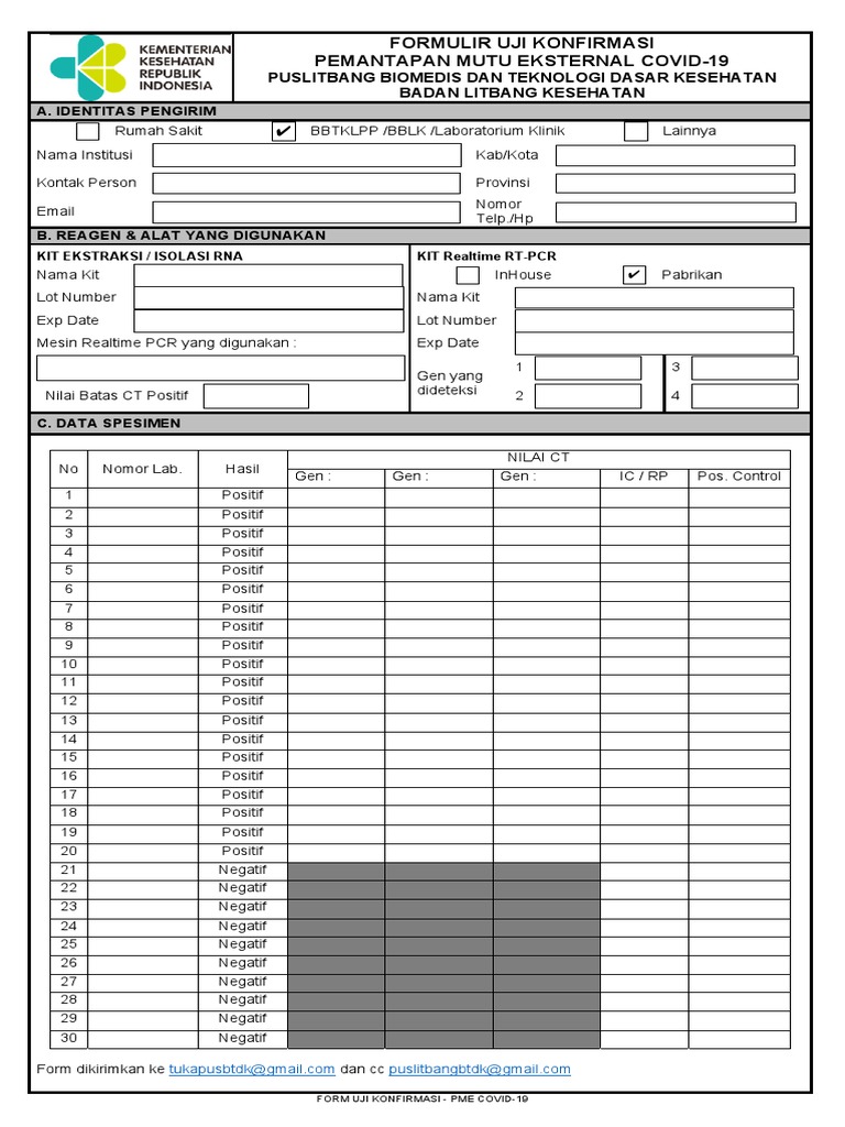 Form Pme Final Isian 2 | PDF | Laboratory Techniques | Biochemistry