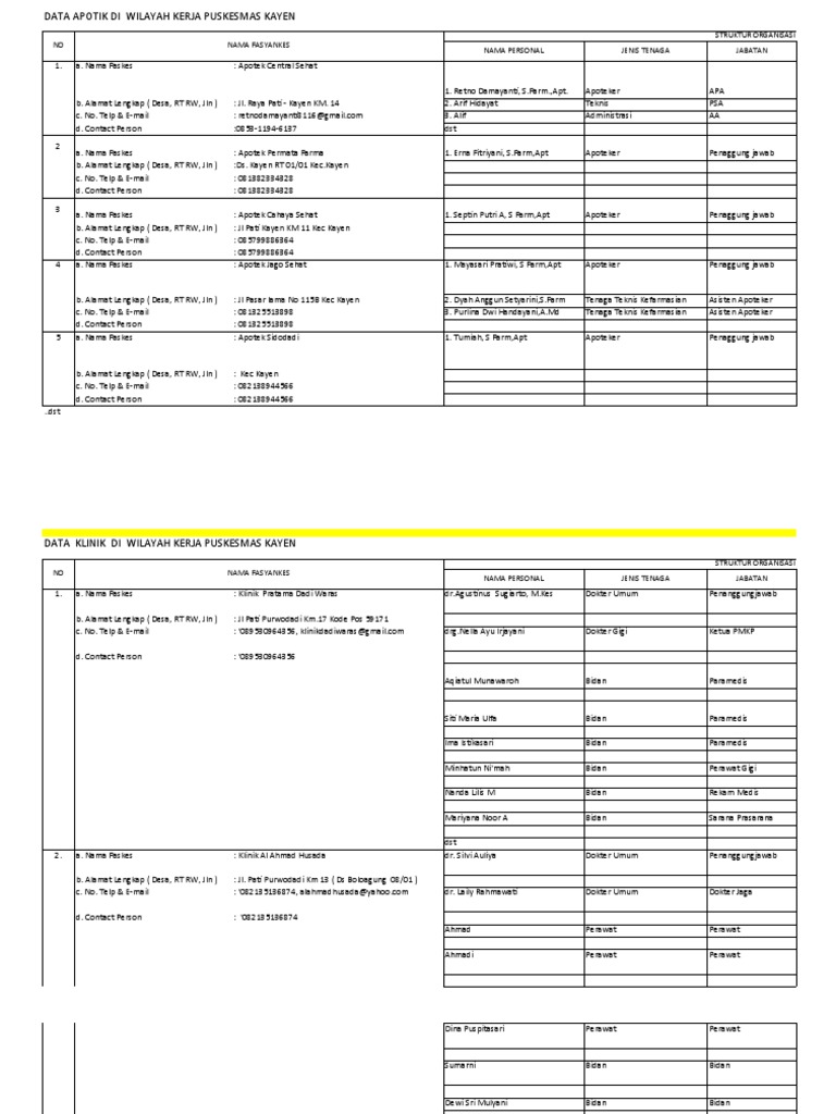 Form DT Apotik & Klinik Kayen | PDF