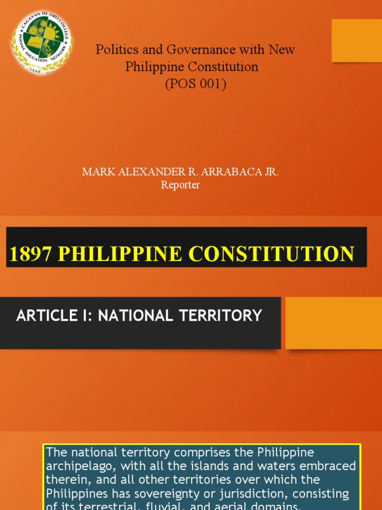 1897 Philippine Constitution | PDF | Article Two Of The United States ...
