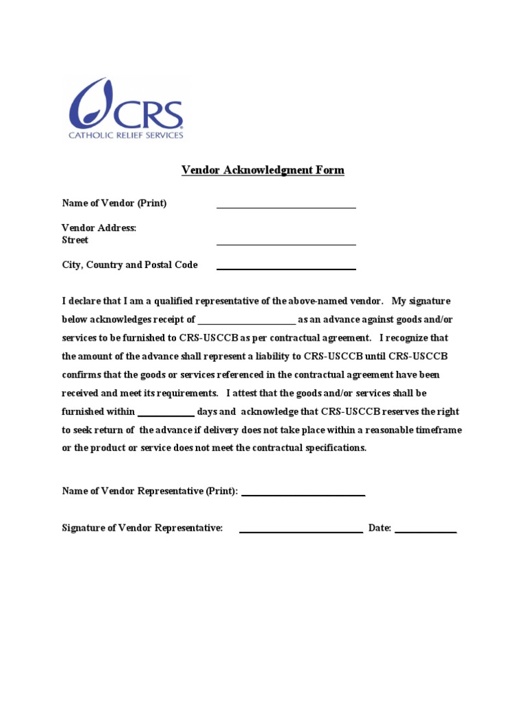 Finance-Form-Vendor-Acknowledgment-of-Advance-Payment | PDF