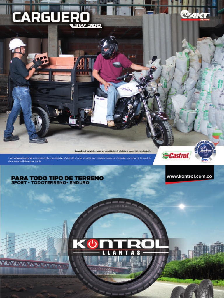 Manual del Carguero AKT 200 3W | PDF | Motocicleta | Gasolina