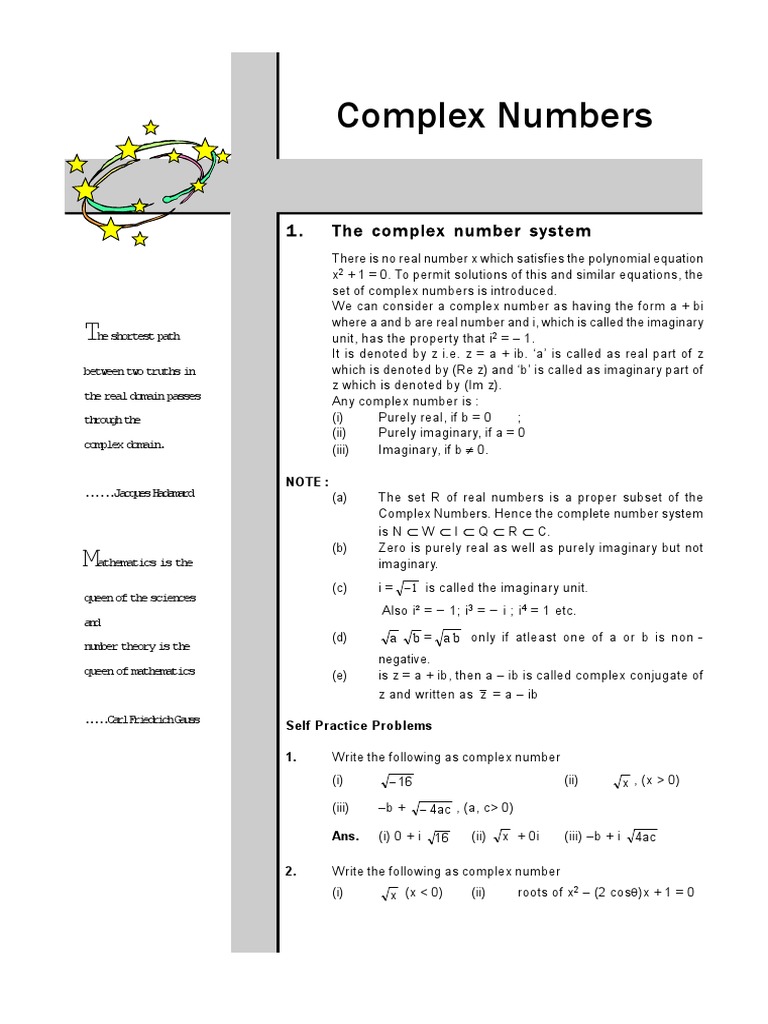 Complex Numbers: 1 - The Complex Number System | Pdf | Complex Number 