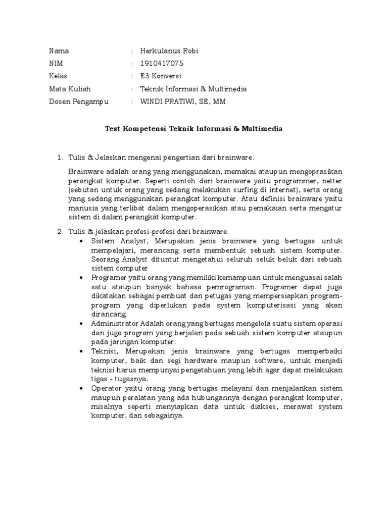 Contoh Tugas Tim Bagian 6 | PDF