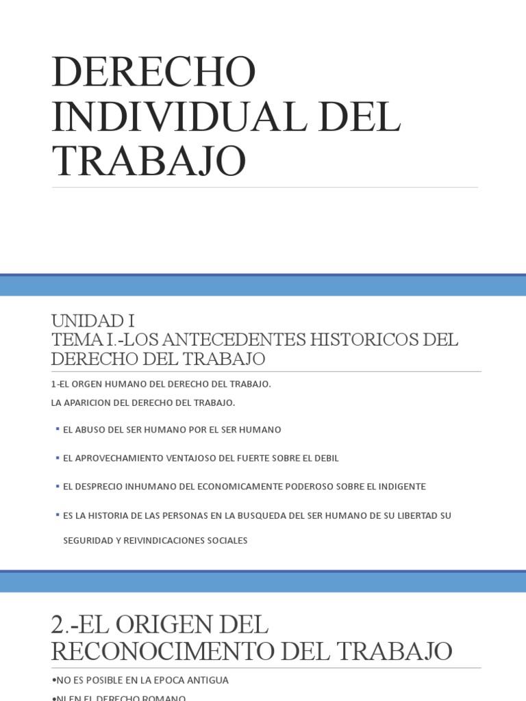 Derecho Individuales Del Trabajo | PDF | Comunismo | Derecho laboral