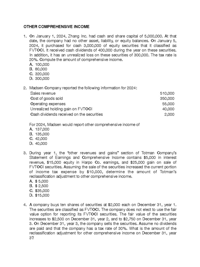 Other Comprehensive Income - 2022 | PDF | Equity (Finance) | Dividend