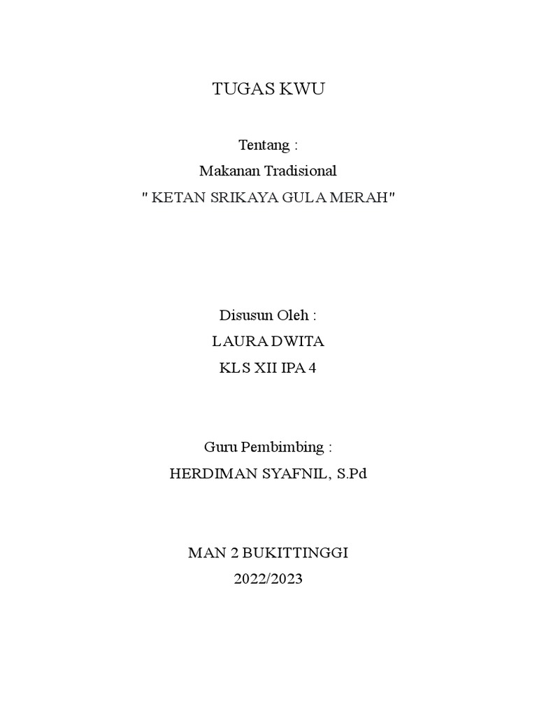 Tugas Kwu Srikaya | PDF