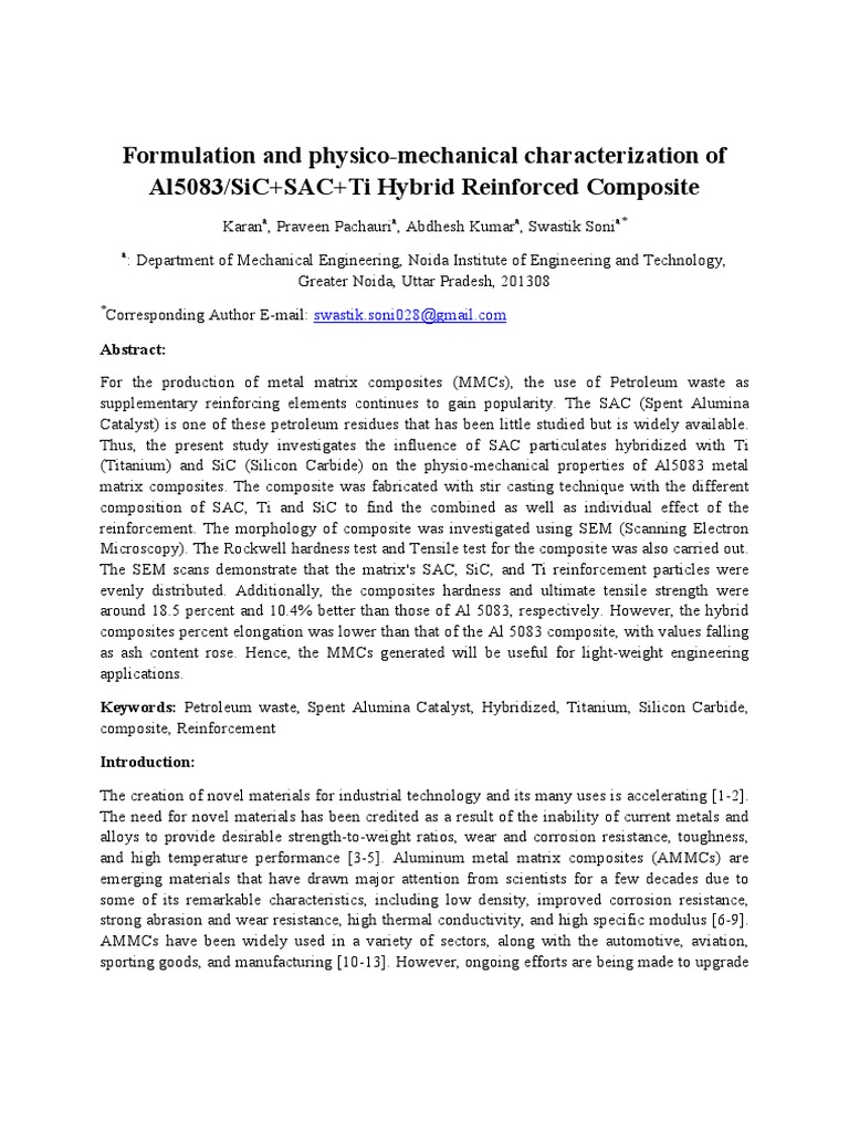 FLAME-2022 Paper 681 | PDF | Composite Material | Hardness