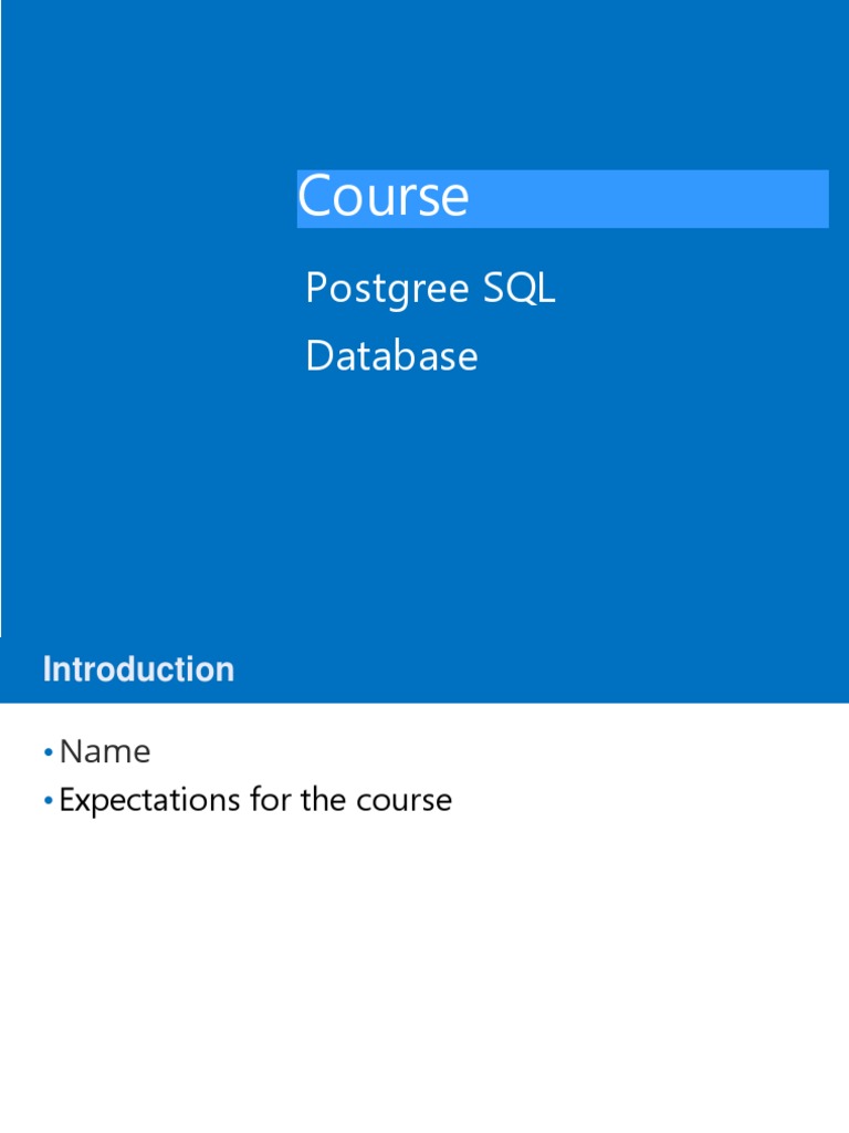 Postgre SQL Database | PDF