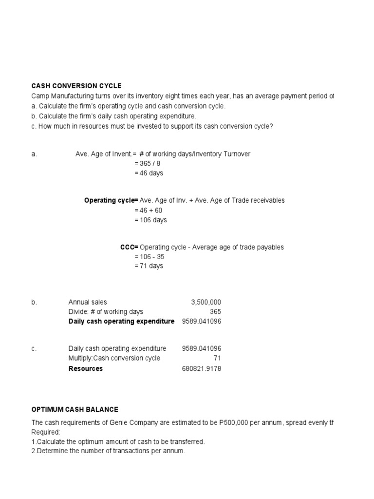 Cash Management Case | PDF | Float (Money Supply) | Cost