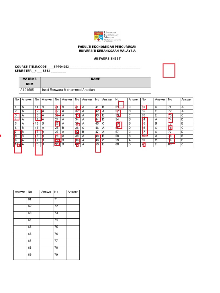 Eppd1053 Midterm Answers Sheet | PDF
