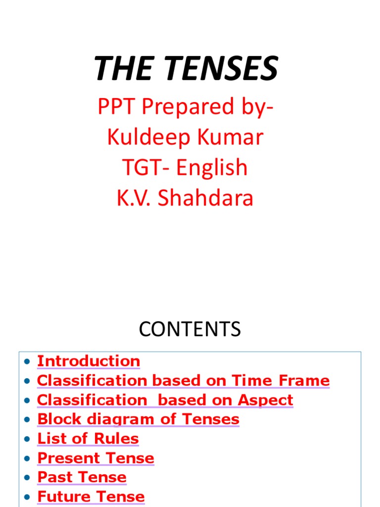 Tenses Ppt Pdf 6 7 8 Pdf