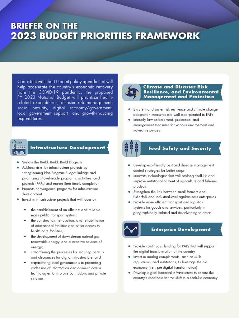 2023 Budget Priorities Framework Expenditure Priorities | PDF ...