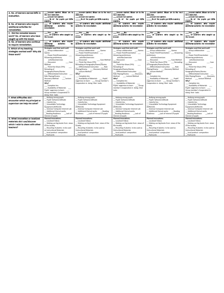 DLL Remarks English-Subj | PDF | Teaching | Education Theory