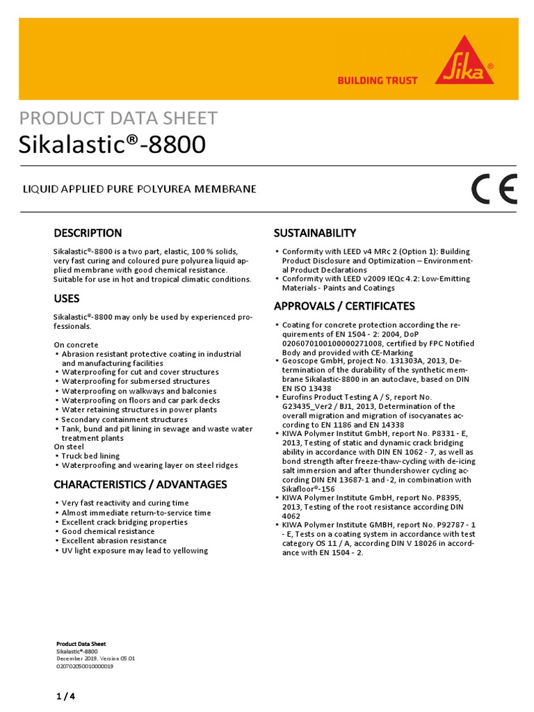 Sikalastic - 8800 | PDF | Concrete | Building Engineering